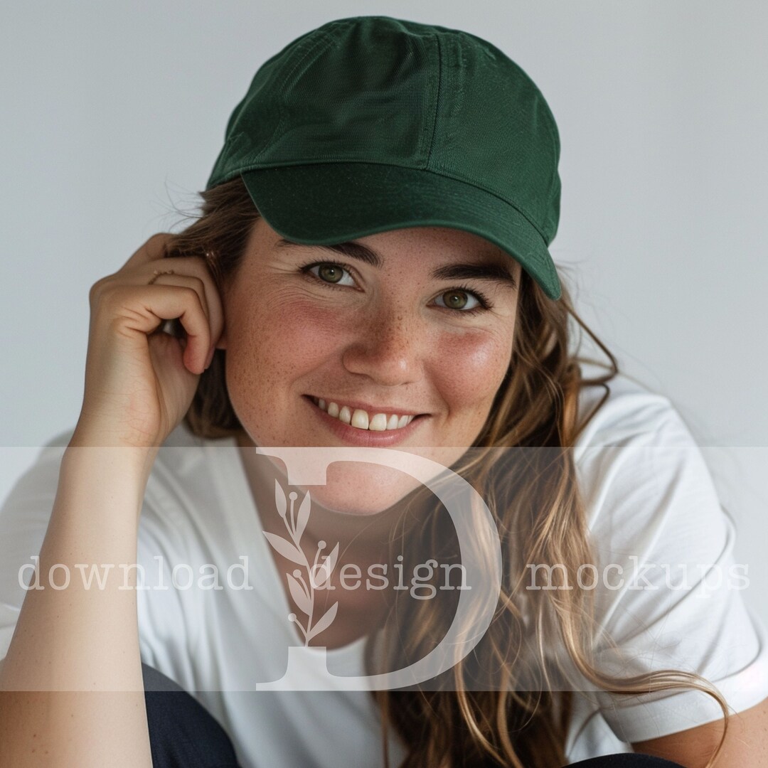 Otto Ball Cap Mockup for Baseball Caps Dark Green Baseball Cap Mockup ...