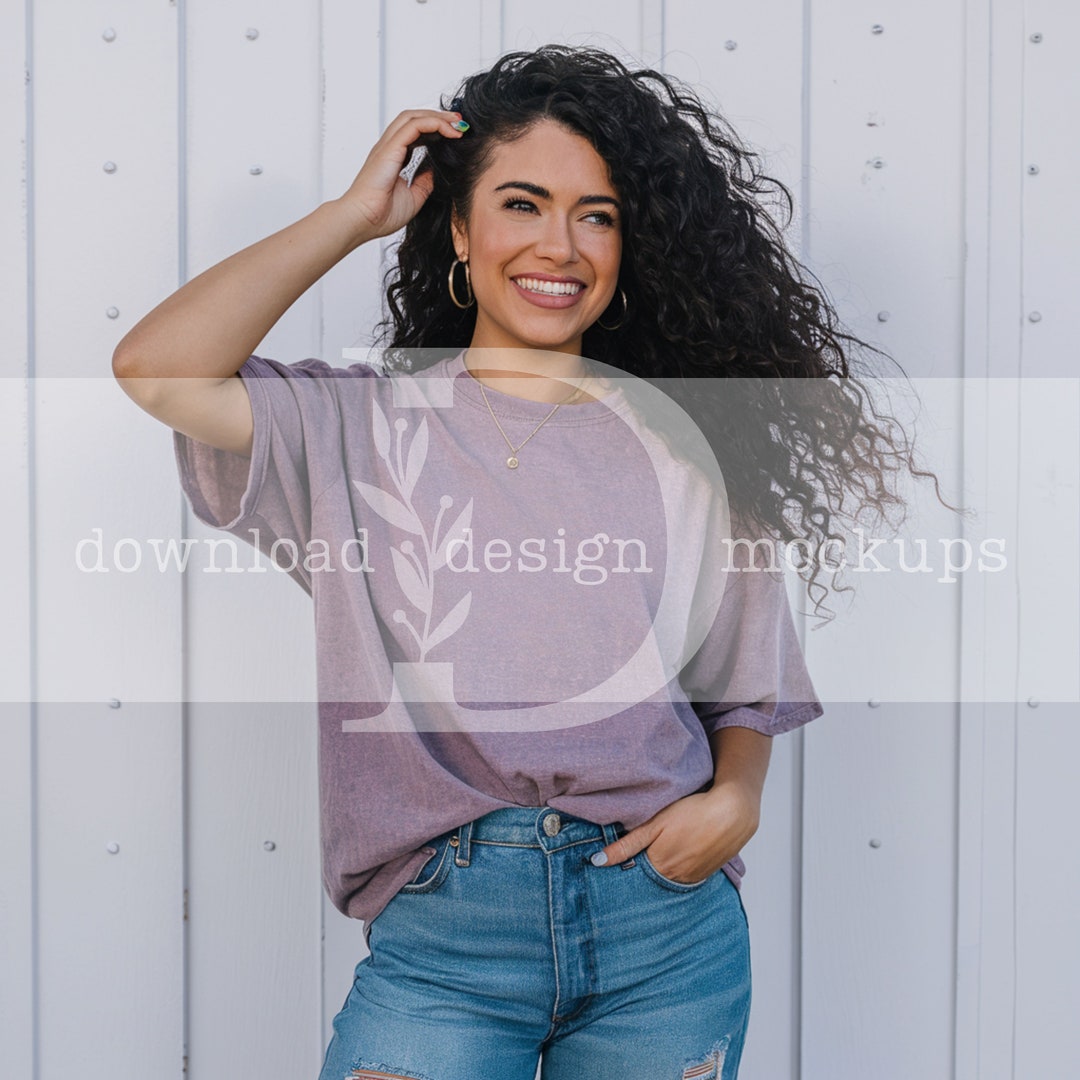 Heather Purple Bella and Canvas Mockup Streetwear Mockup Women's Bella ...