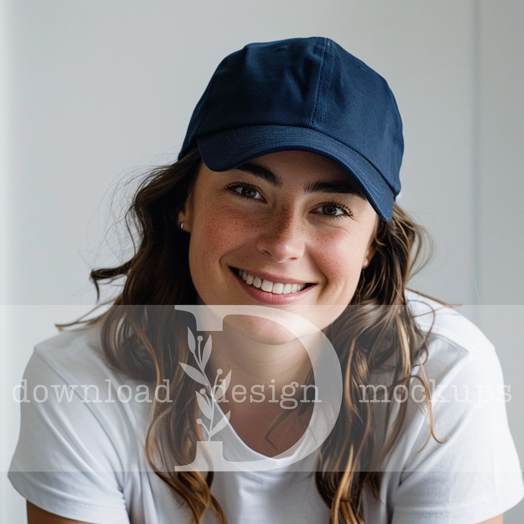 Otto Ball Cap Mockup for Baseball Caps Navy Blue Baseball Cap Mockup ...