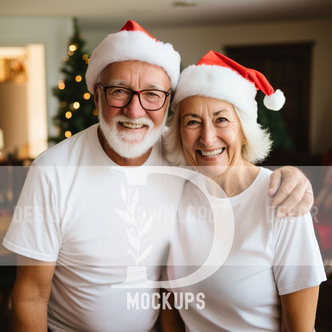 Christmas Mockups for Couples White Bella and Canvas 3001 Grandparents ...