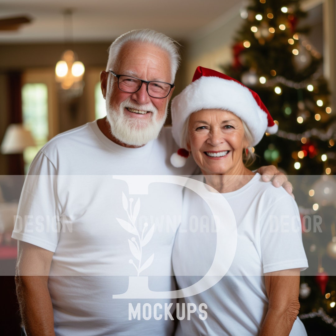 Christmas Mockups for Couples White Bella and Canvas 3001 Grandparents ...