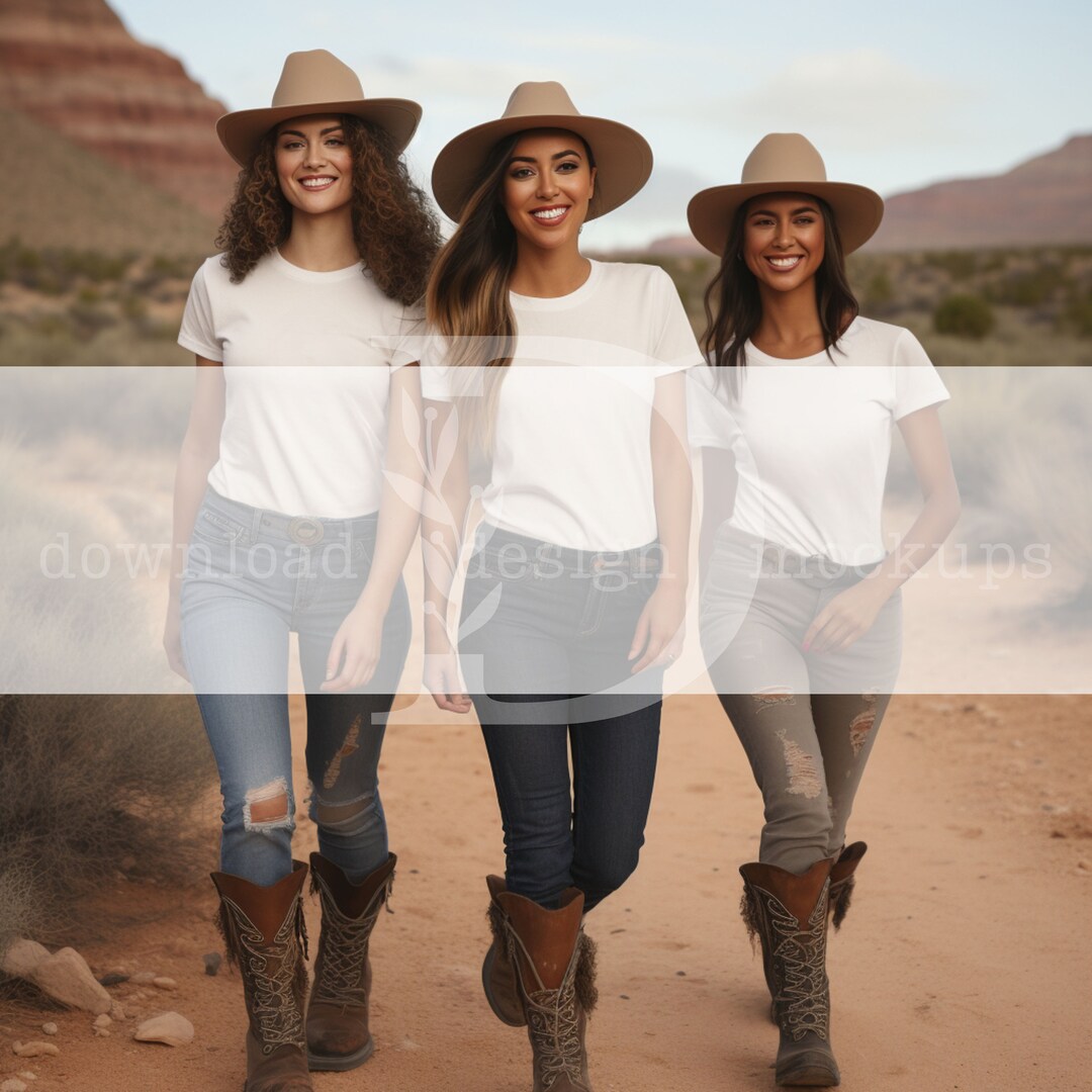 Bachelorette Party Girl Group Mockup for Bella and Canvas 3001 White ...