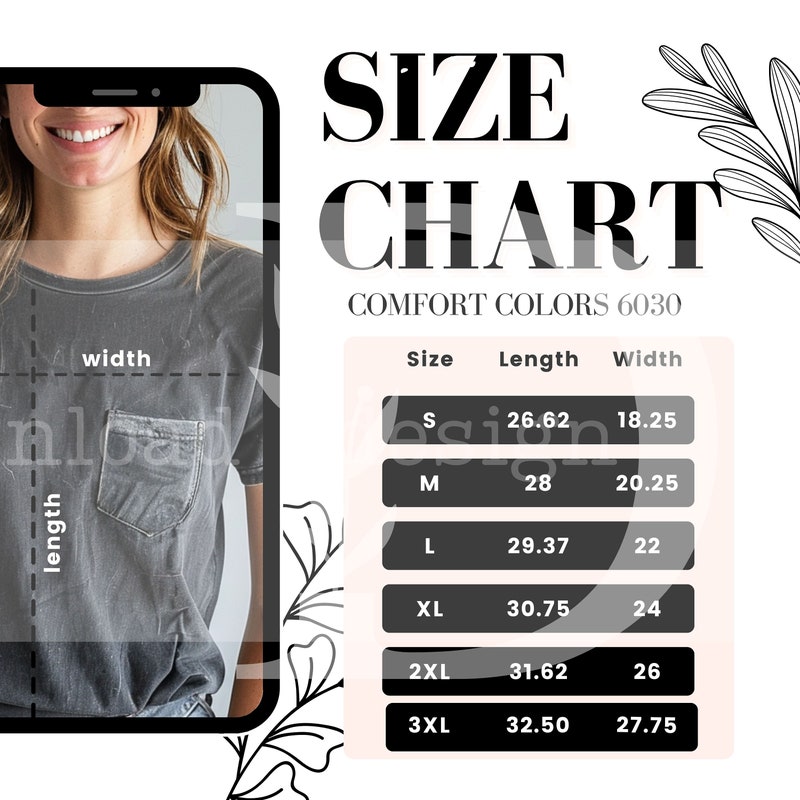 Design Size Chart - Etsy