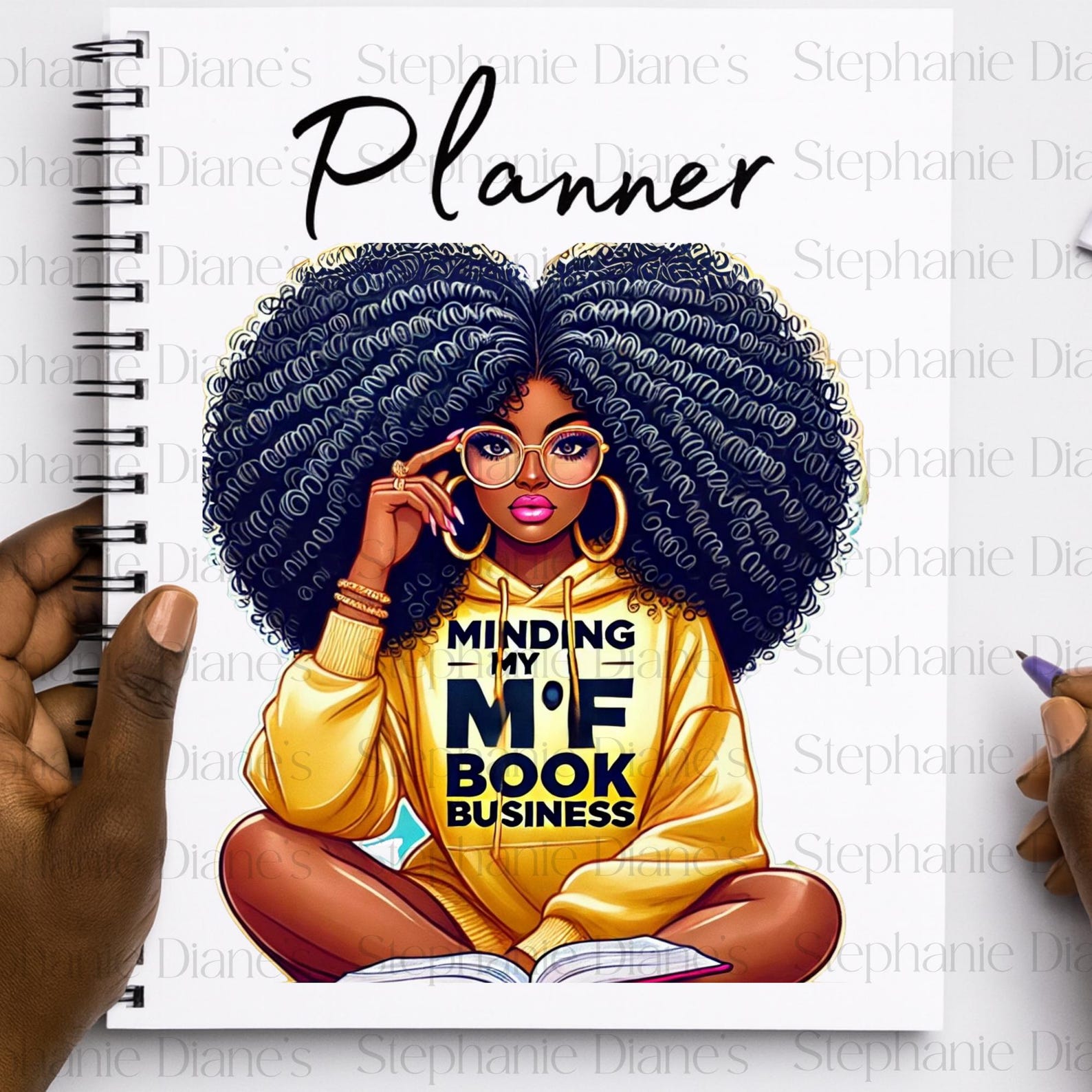 Afrocentric Book Lover PNG: Black Girl Art, Curly Hair (digital ...