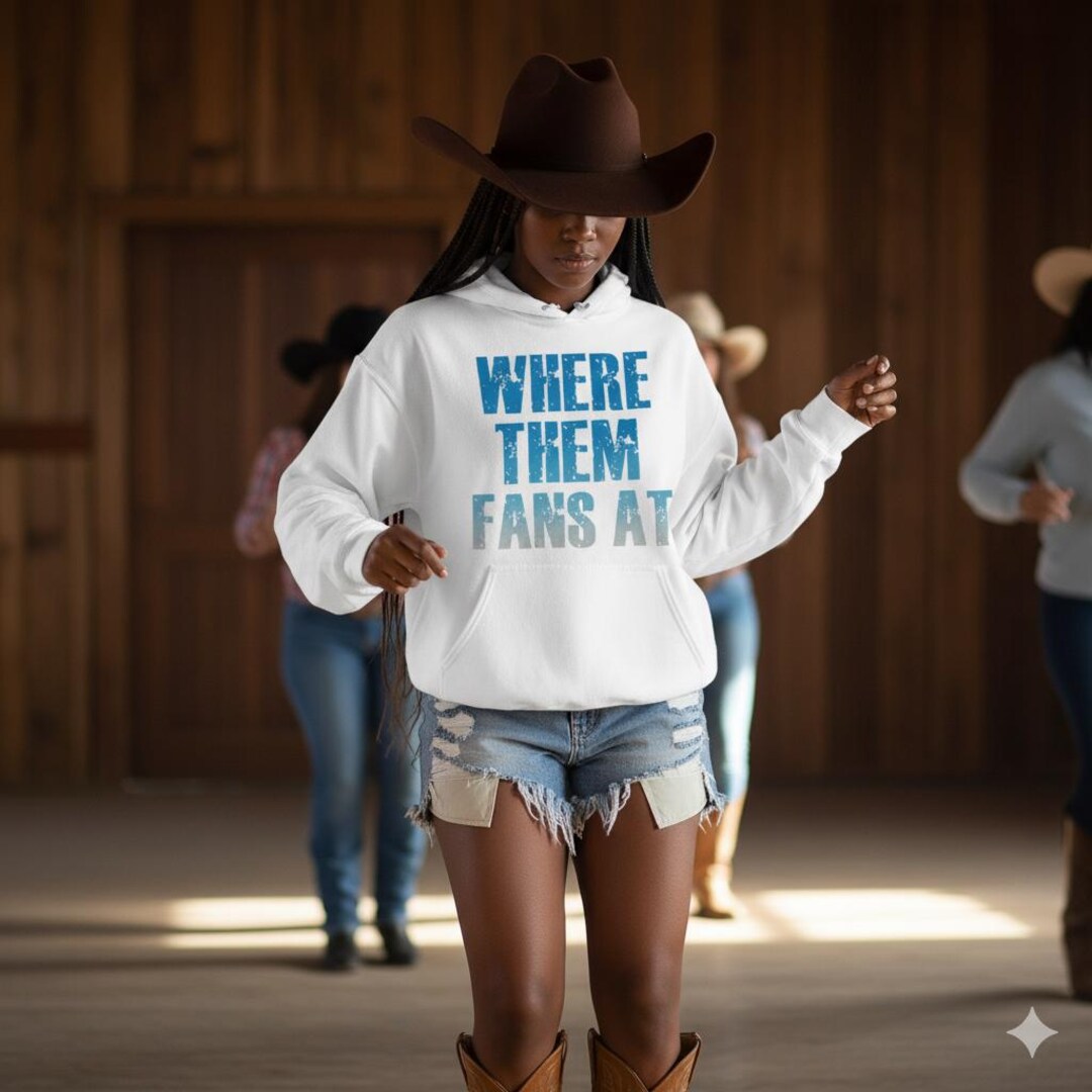 Blue Bold Where Them Fans at T-shirt Design: Western PNG (digital ...