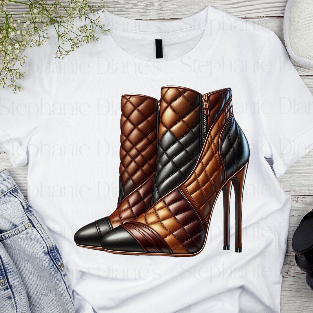 Quilted High Heel Boots PNG | Fashion Clipart (digital Download) - Etsy UK