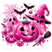 Pink Halloween Cartoon PNG: Spooky Ghost, Witch, Pumpkin (digital ...