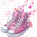 Pink Sneaker PNG, Cartoon Style, Hearts Design (digital Download) - Etsy