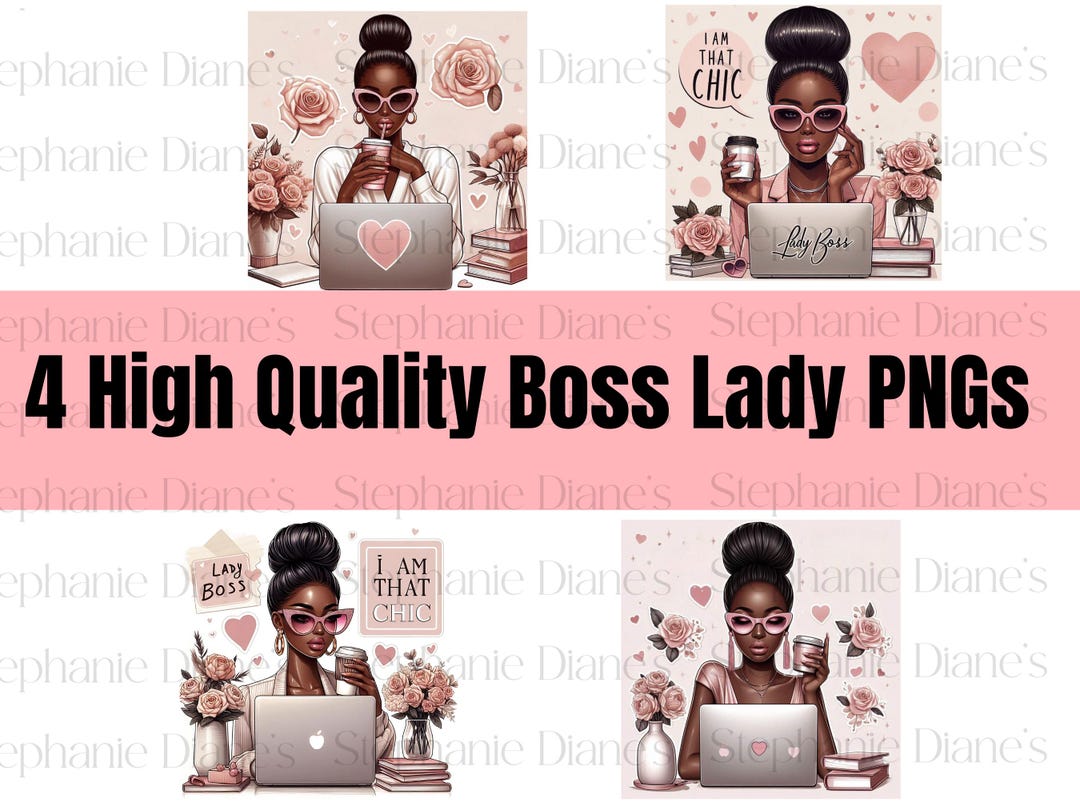 Boss Lady Watercolor Clipart Bundle (4 PNG) - Etsy