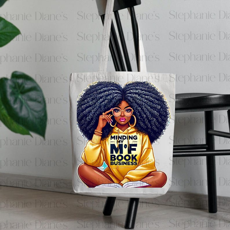 Afrocentric Book Lover PNG: Black Girl Art, Curly Hair (digital ...