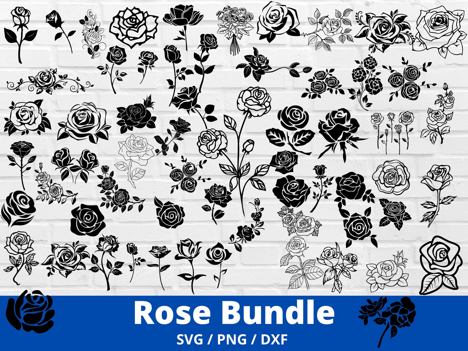 Rosen SVG Bündel Rosen SVG Bundle Rosen SVG Clipart Bundle - Etsy.de