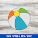 Beach Ball SVG, Beach Ball Cut Files, Summer Beach SVG Vector Files ...