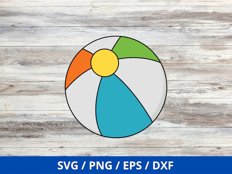 Beach Ball SVG, Beach Ball Cut Files, Summer Beach SVG Vector Files ...