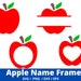 Apple Name Frame Svg Bundle, Apple Nametag Svg, Apple Svg, Apple ...