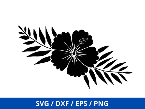 Hibiscus Svg Hawaiian Flower Svg Tropical Florals Digital Etsy