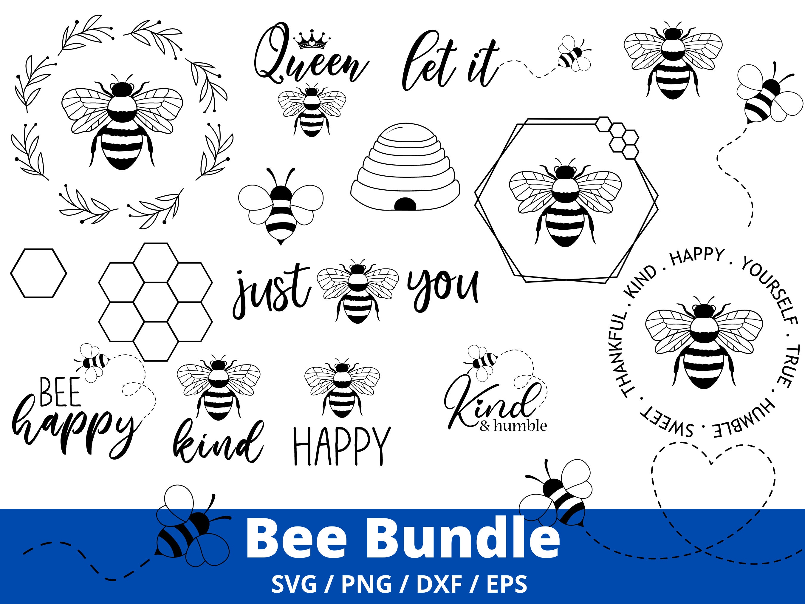 Bee Svg Bundle Honey Bee Svg Queen Bee Svg Bee Kind Svg - Etsy Canada