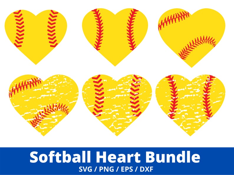 Softball Heart SVG File, Sports Mom Cut File, Softball Love Heart Cut ...