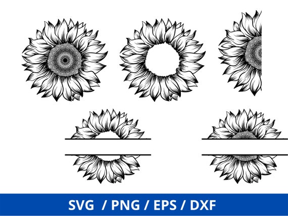 Sunflower Bundle SVG Sunflower Monogram SVG Monogram Svg - Etsy