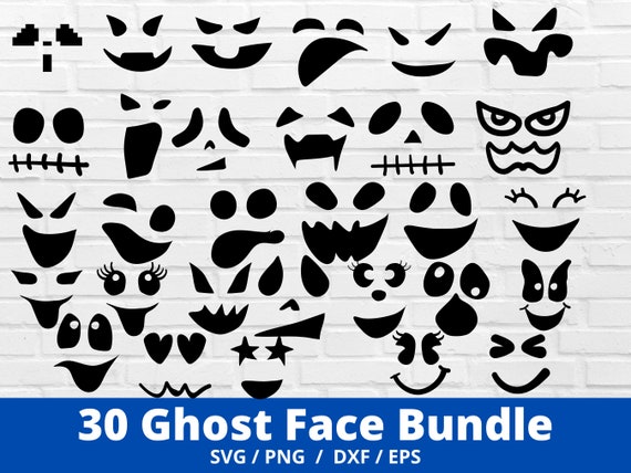 Ghost Face Svg Bundle Ghost Svg Face Svg Halloween Svg - Etsy