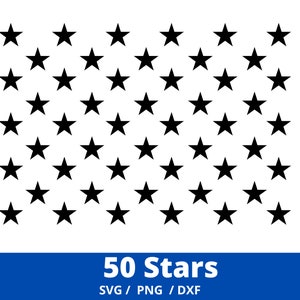 50 Stars Svg, United States of America Flag Stars, 50 Stars American ...