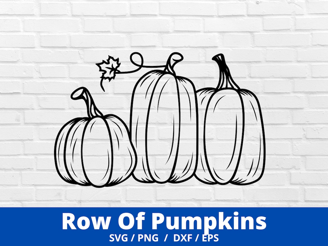 Pumpkin SVG, Row of Pumpkins SVG, Pumpkins Cut File, Thanksgiving Svg ...