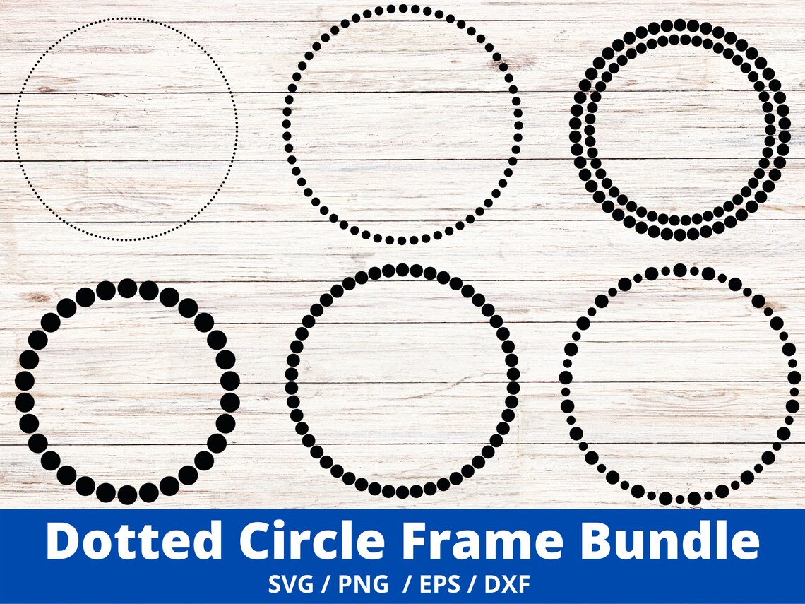 Dotted Circle Frame SVG Bundle Dotted Circle Monogram Cut - Etsy