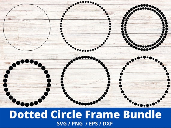 Dotted Circle Frame SVG Bundle Dotted Circle Monogram Cut - Etsy
