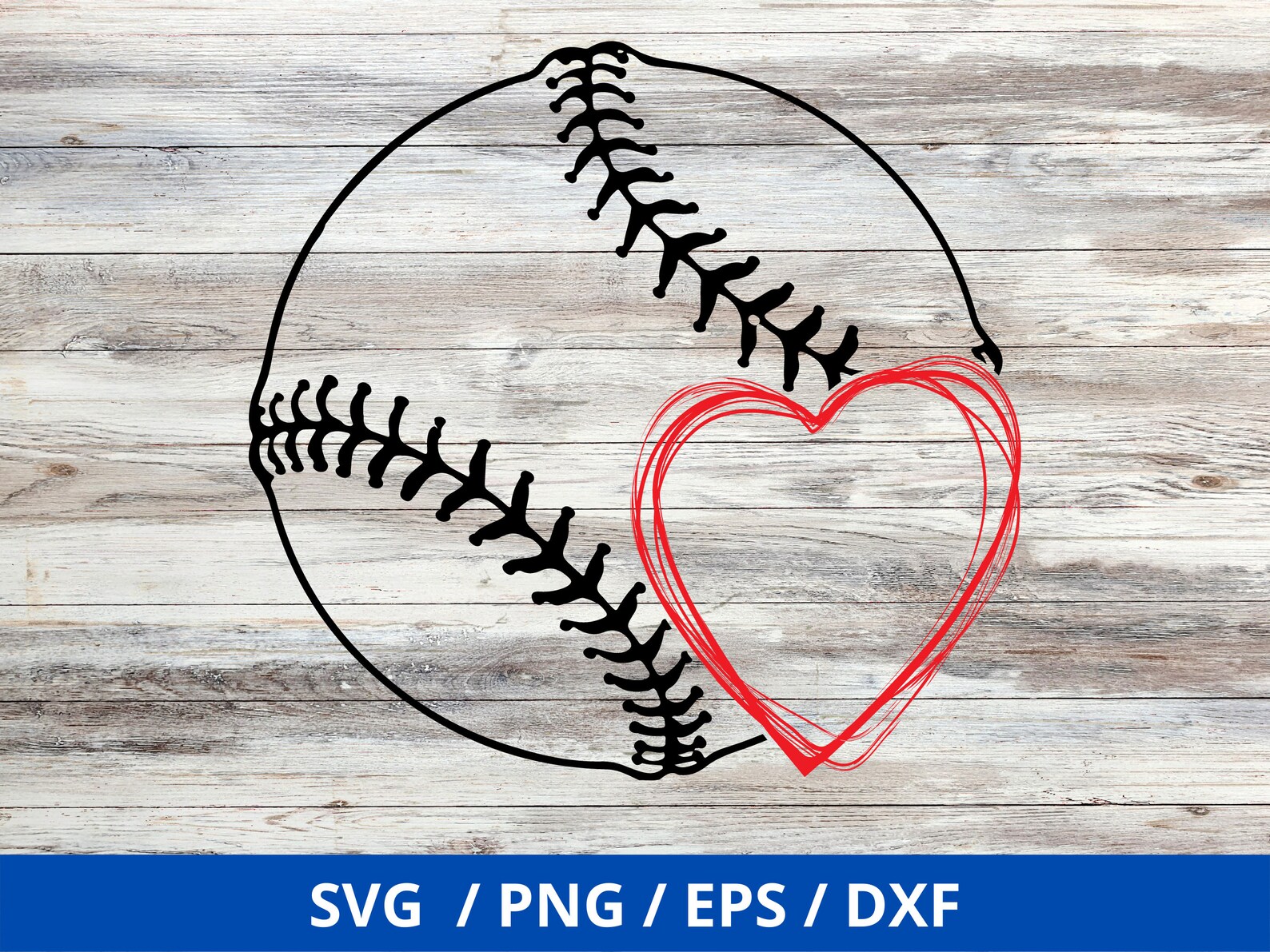 Baseball Svg Baseball With Heart Svg, Softball or Baseball Outline With ...