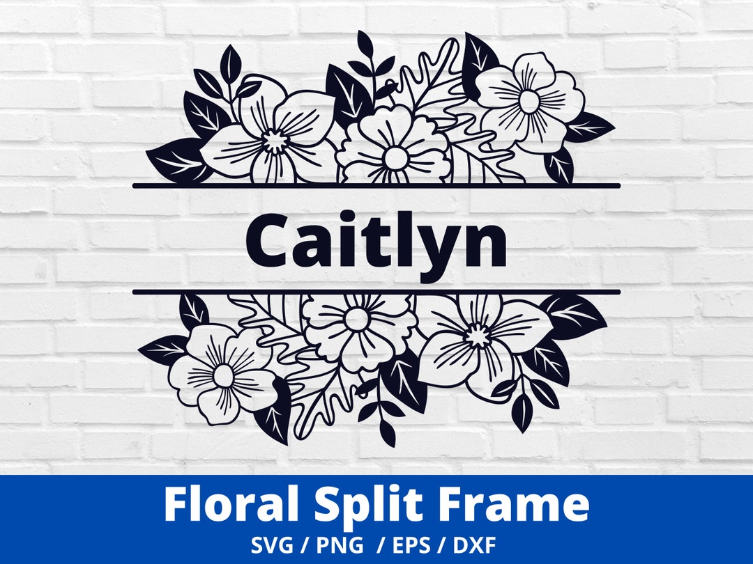 Floral Split Svg,frame,floral Border Svg,wildflower,split Monogram ...
