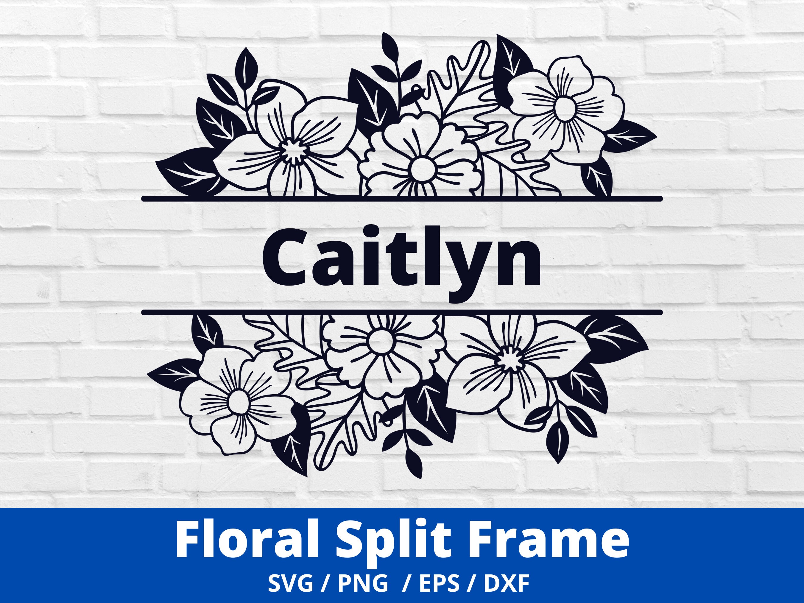 Floral Split Svg,frame,floral Border Svg,wildflower,split Monogram ...
