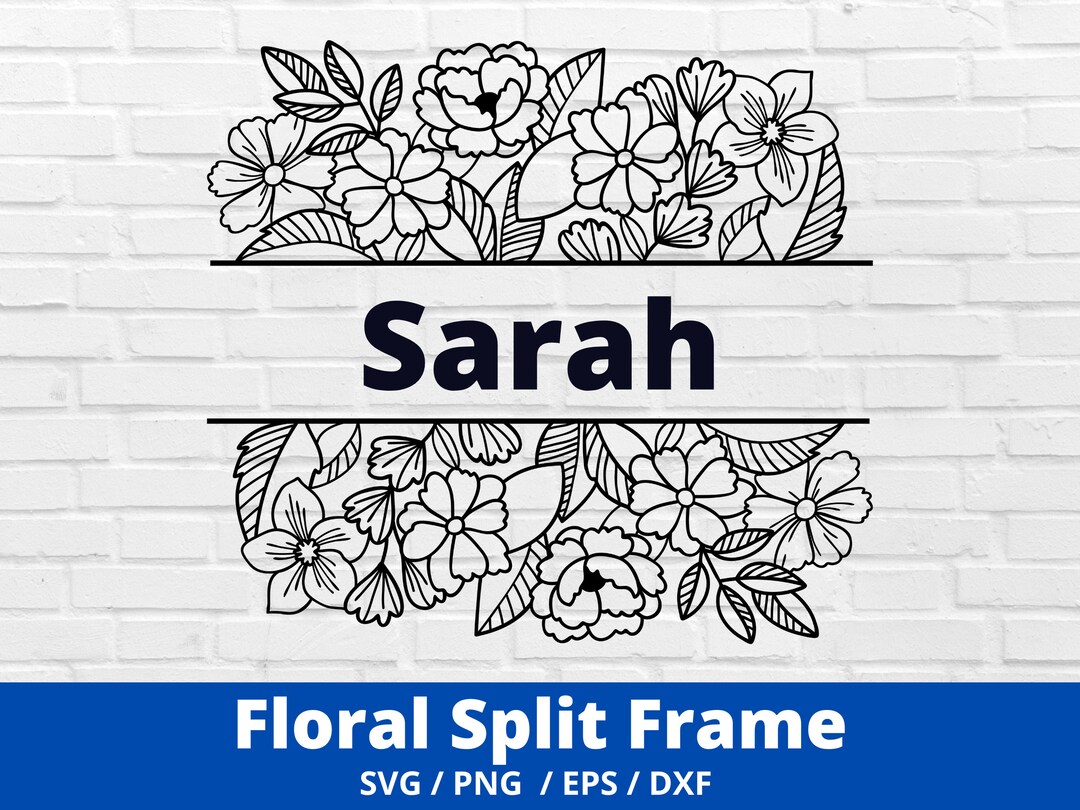 Floral Split Frame Svg,frame,floral Border,wildflower,split Monogram ...