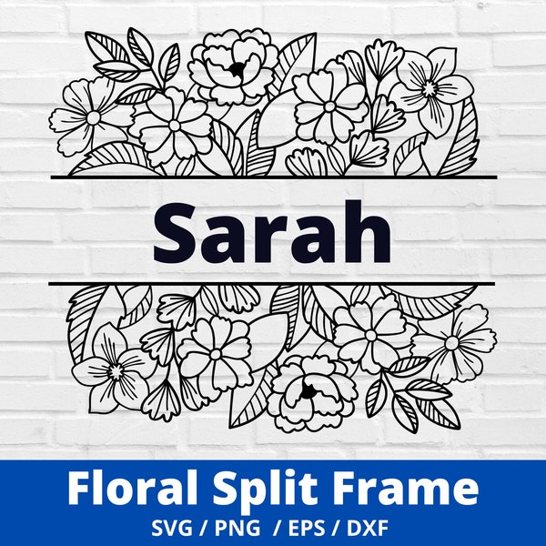 Floral Border Split Svg - Etsy