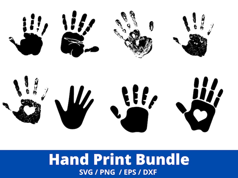 Hand Print SVG Bundle,hand Prints,hand Print Png,cut File,bundle,kids ...