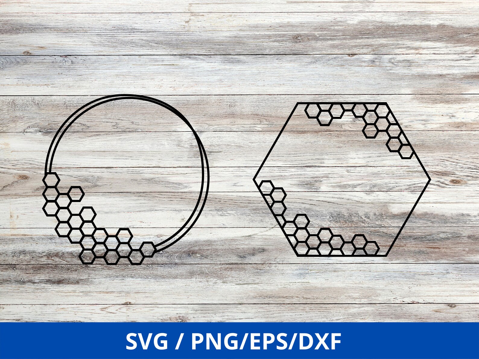 Honey Bee Frame SVG, Hexagon Frame Cut File, Honey Bee SVG Vector File ...