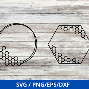 Honey Bee Frame SVG, Hexagon Frame Cut File, Honey Bee SVG Vector File ...