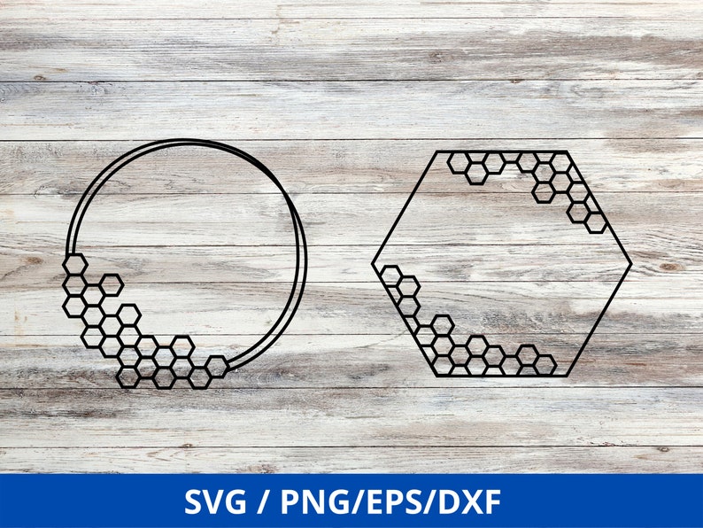 Honey Bee Frame SVG Hexagon Frame Cut File Honey Bee SVG - Etsy