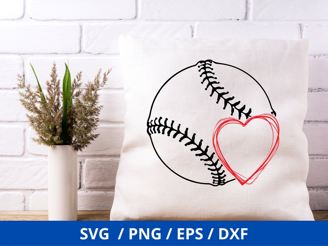 Baseball Svg Baseball With Heart Svg Softball or Baseball - Etsy