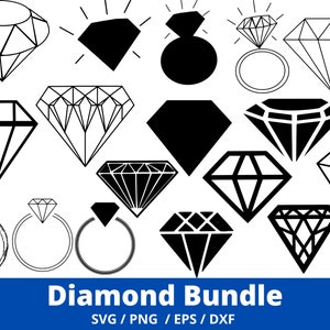 Diamond SVG Bundle,jewel Svg Bundle,jewelry,cricut,silhouette,wedding ...