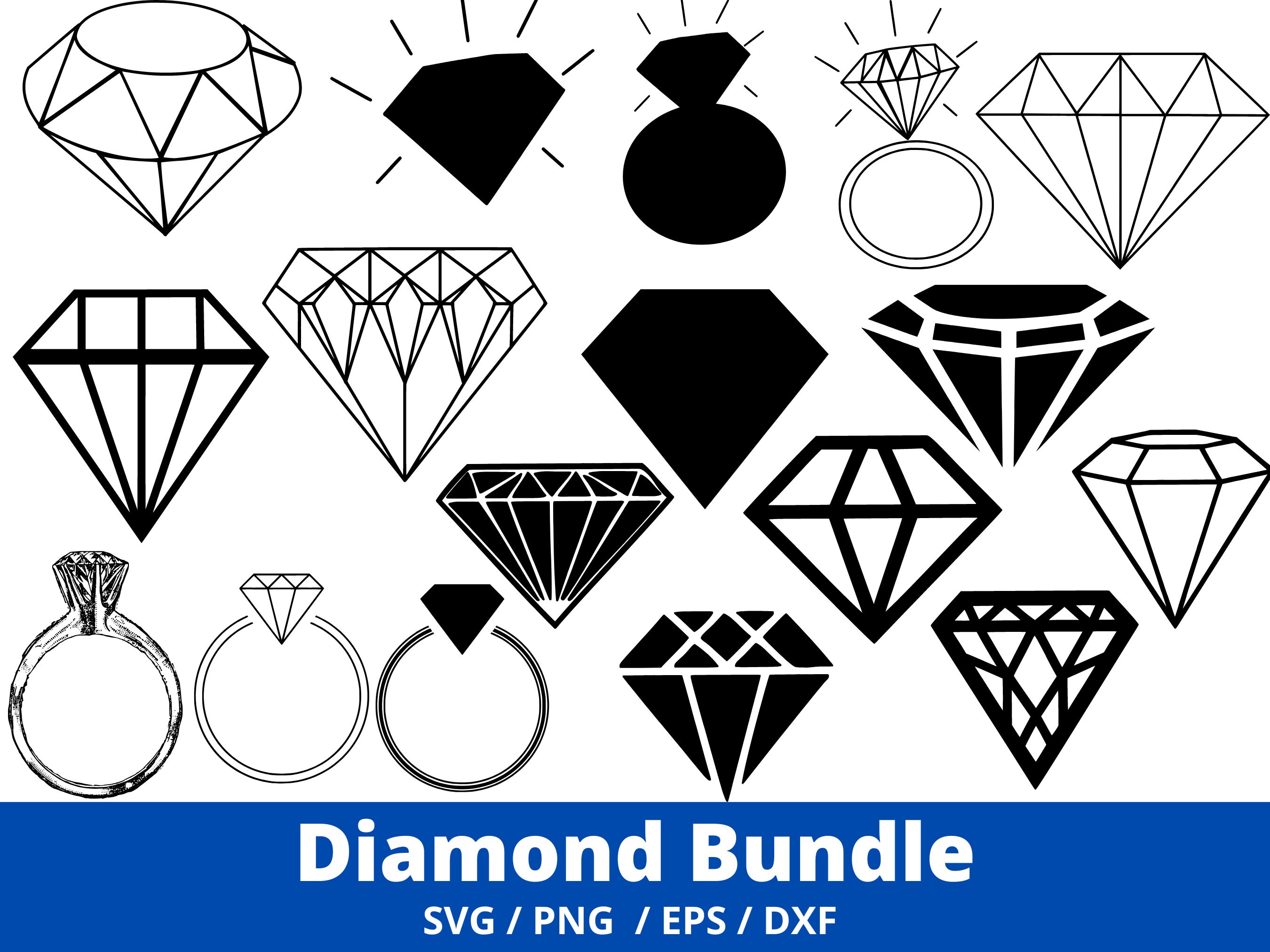 Diamond SVG Bundlejewel Svg - Etsy