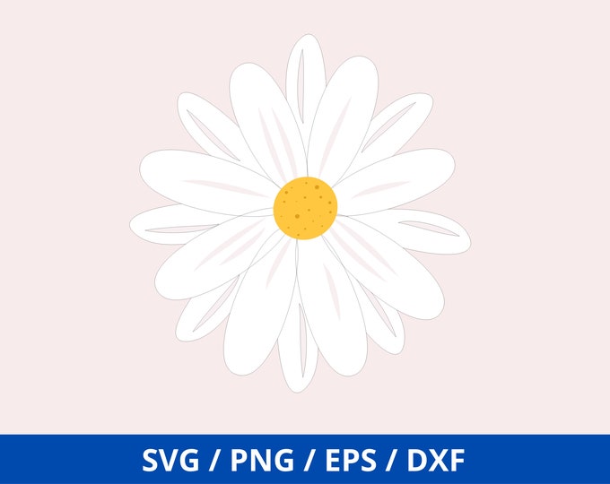 Daisy Flower Svg Png Pdf Ai Dxf File Download - Etsy Canada