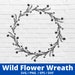 Wild Flower Wreath Svg, Wild Flower Wreath Illustration Clipart, Flower ...