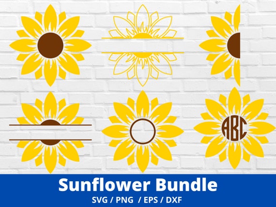 Sunflower Svg Bundle Sunflower Svg Half Sunflower Svg - Etsy