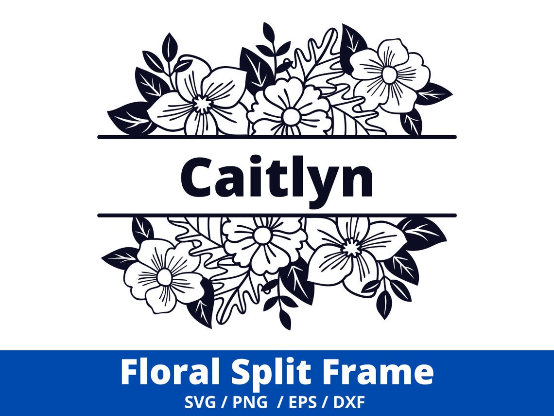 Floral Split Svg,frame,floral Border Svg,wildflower,split Monogram ...