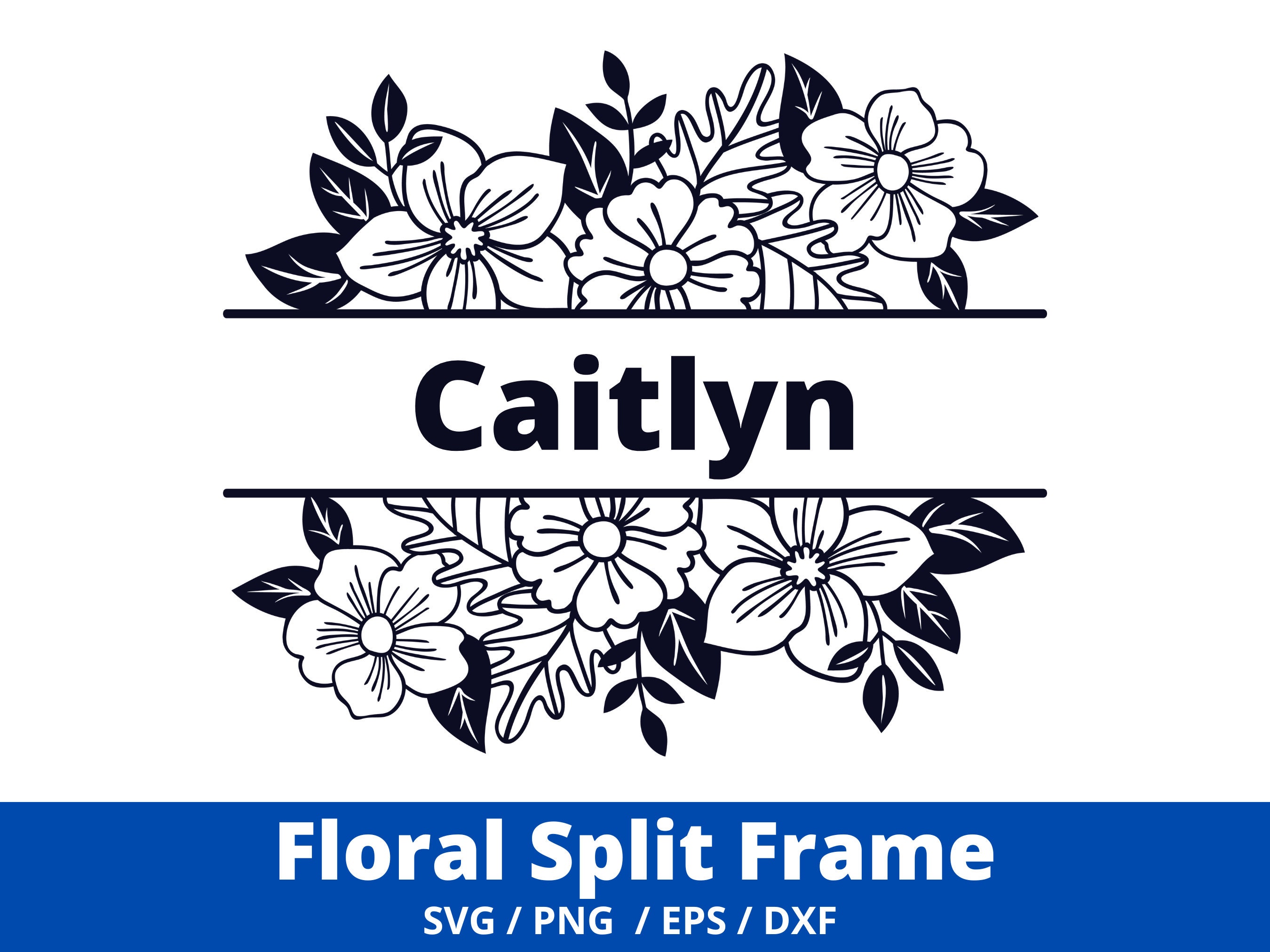 Floral Split Svg,frame,floral Border Svg,wildflower,split Monogram ...