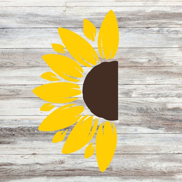 Half Sunflower Svg - Etsy