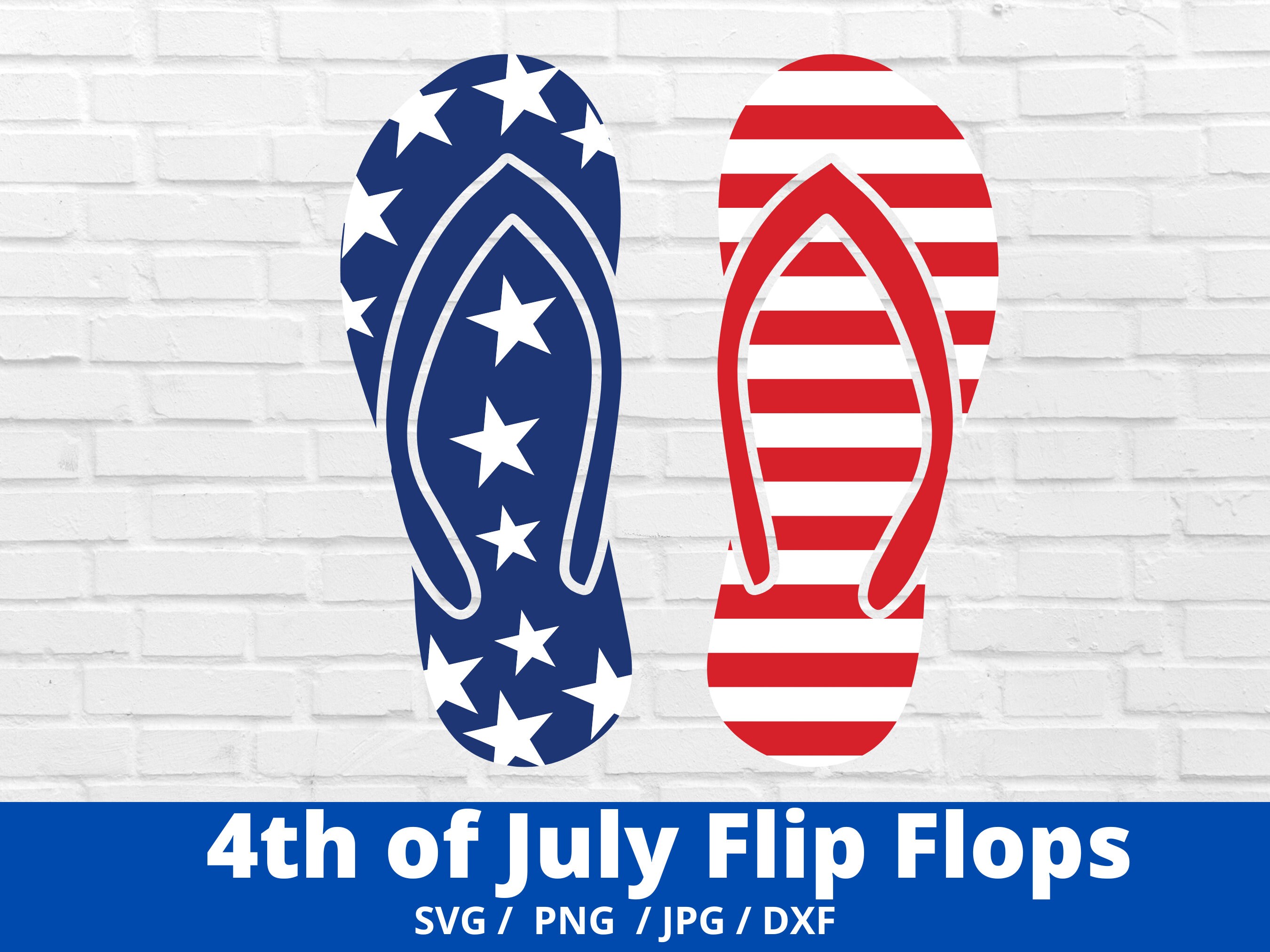 4th of July SVG, Flip Flops SVG, Patriotic SVG, Digital Download, Cut ...
