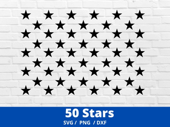 American Flag 50 Stars Outline