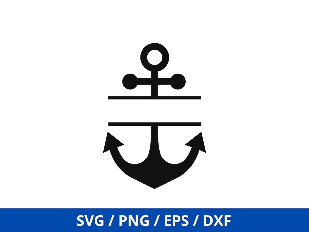 Anchor Split Name Frame SVG, Split Anchor Rope SVG, Monogram Anchor SVG ...