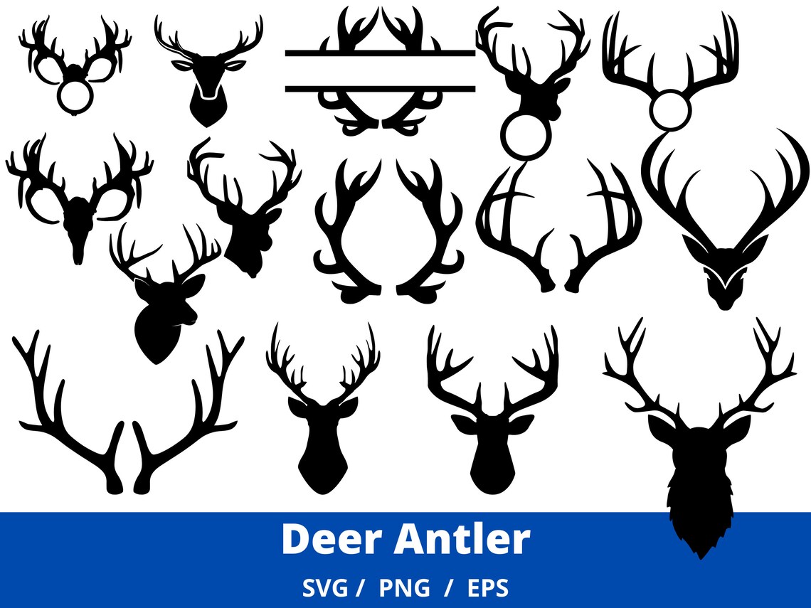 Deer & Antlers SVG Bundle Deer SVG File Deer Antlers Horns - Etsy