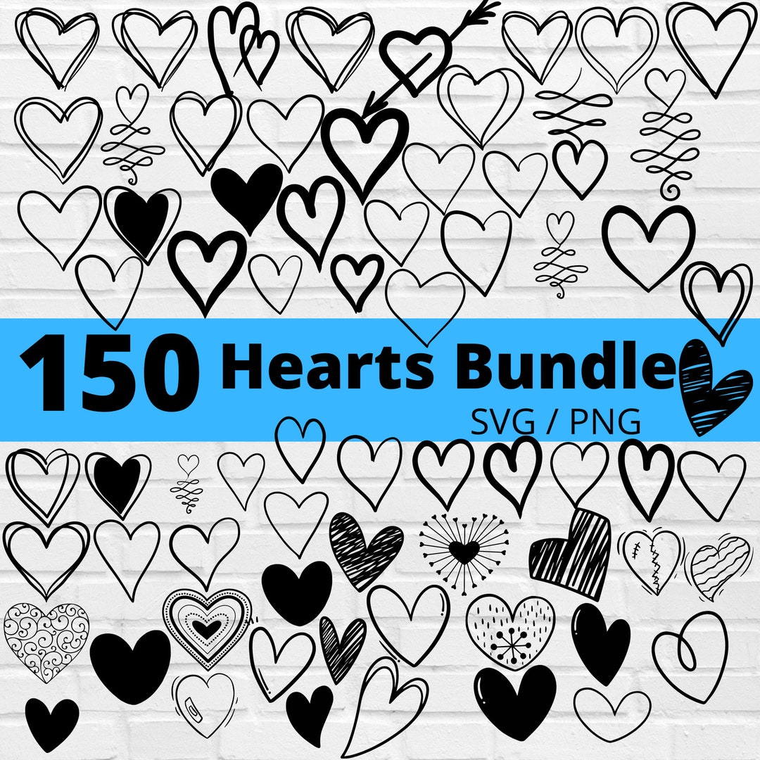Heart Svg Bundle, Heart Svg, Hand Drawn Heart Svg, Open Heart Svg ...